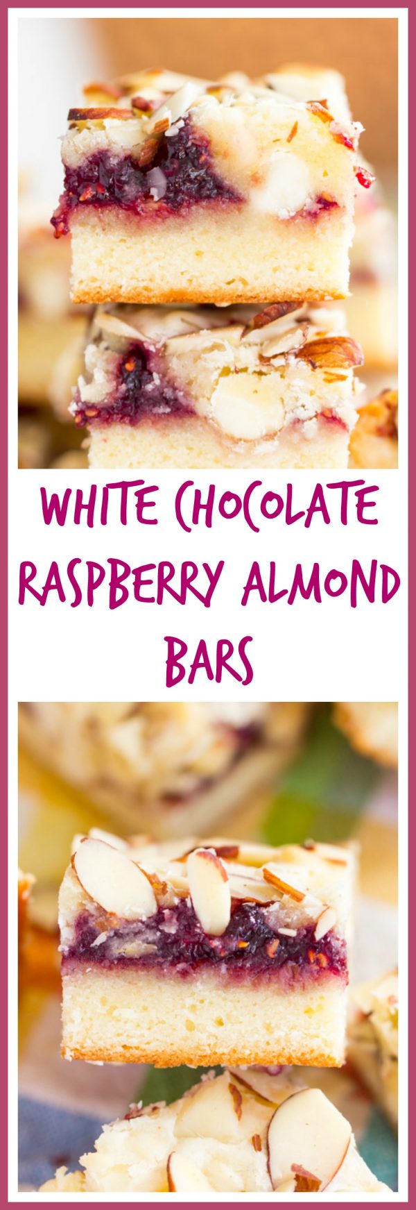 Raspberry White Chocolate Almond Bars - The Gold Lining Girl