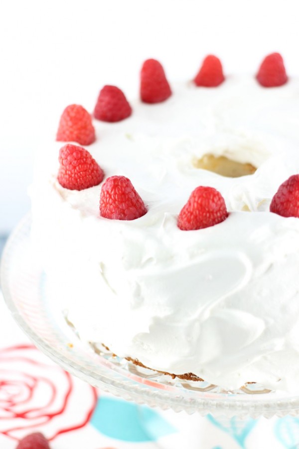 Lemon Raspberry Angel Food Cake