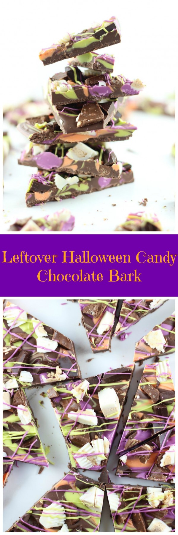 Leftover Halloween Candy Chocolate Bark
