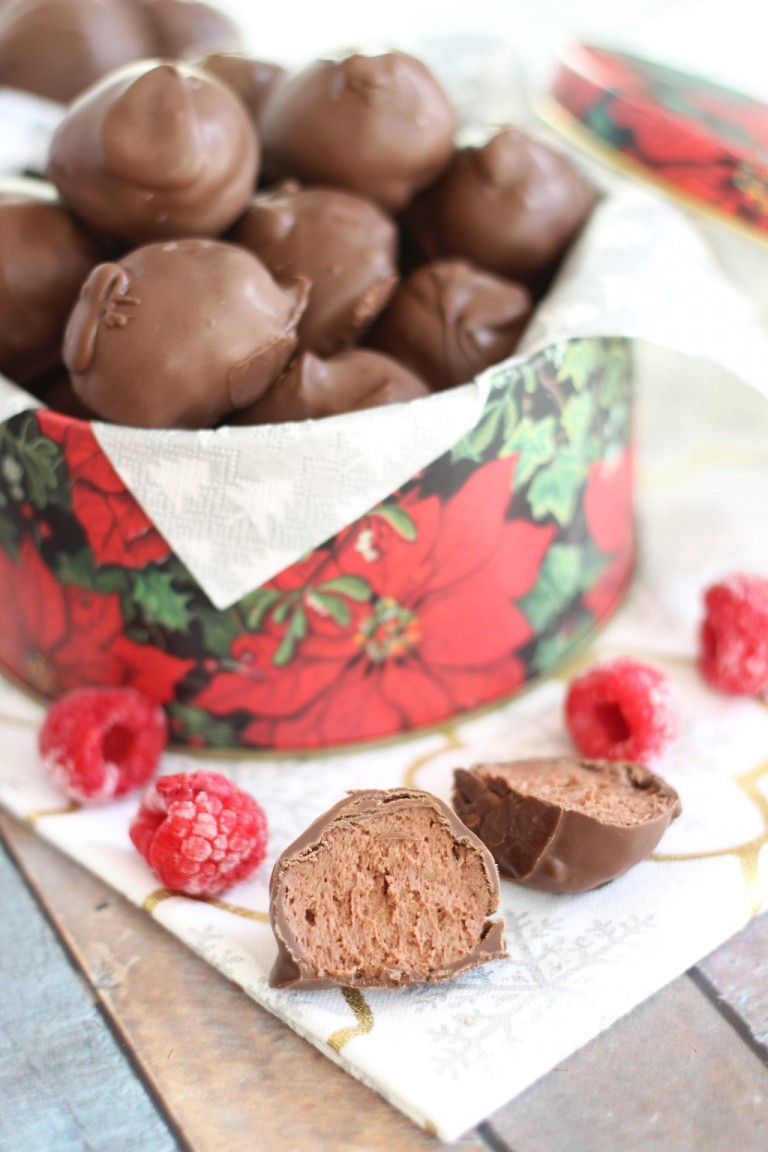 Chocolate Raspberry Cheesecake Truffles