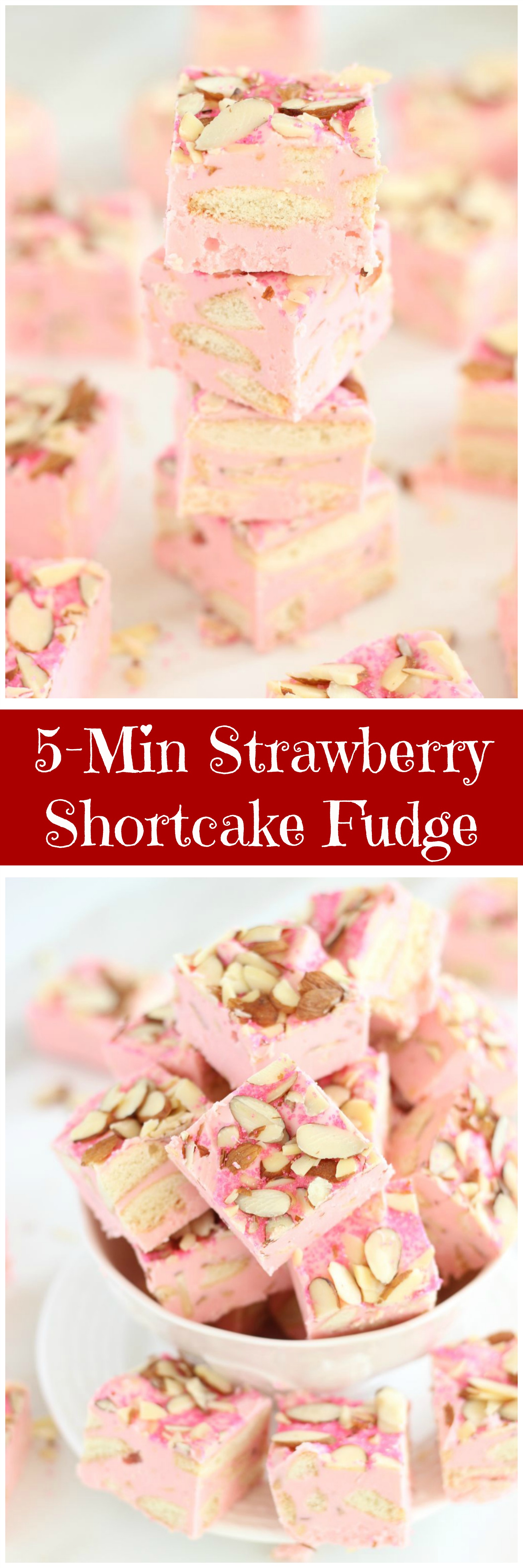 5-Minute Strawberry Shortcake Fudge - The Gold Lining Girl