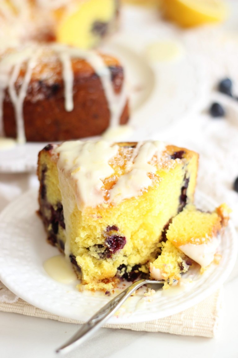 Lemon Blueberry Bundt Cake with Lemon Glaze - The Gold Lining Girl