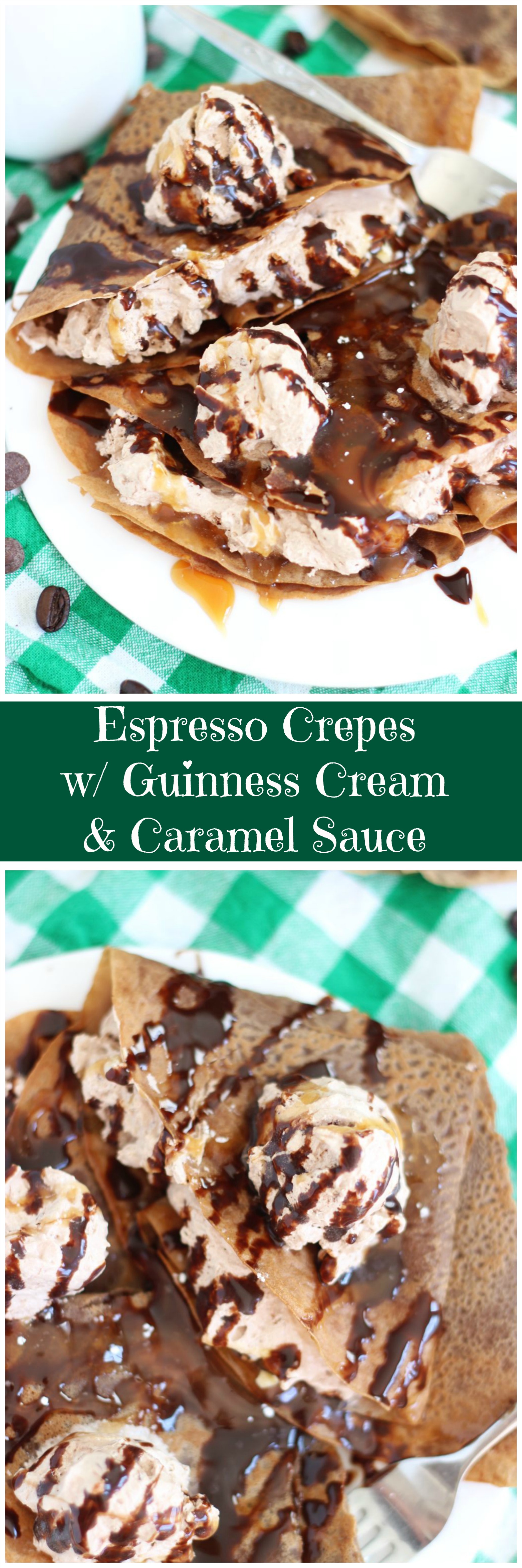 Espresso Crepes with Guinness Cream