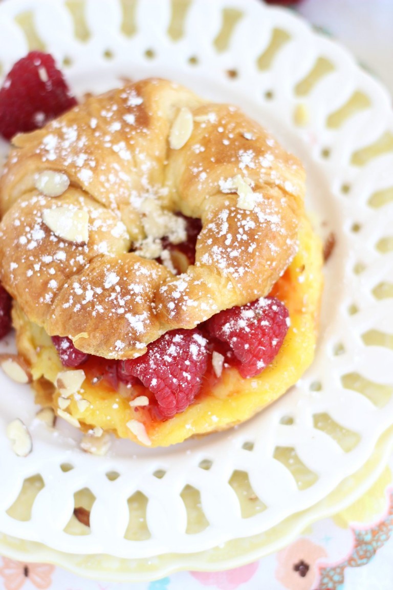 Lemon Raspberry Almond Croissant French Toast