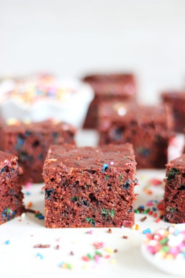 Red Velvet Funfetti Protein Bars