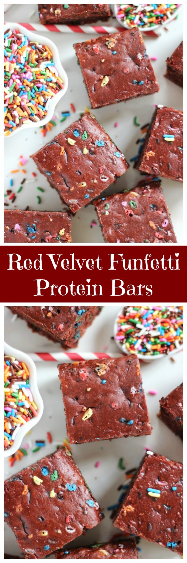 Red Velvet Funfetti Protein Bars