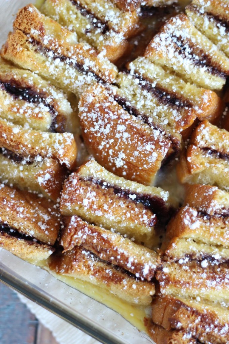 Peanut Butter & Jelly Bread Pudding