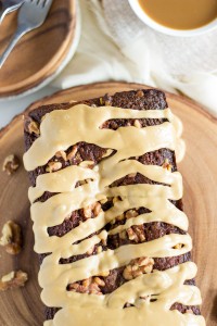 Coffee Date Walnut Bread with Coffee Glaze - The Gold Lining Girl