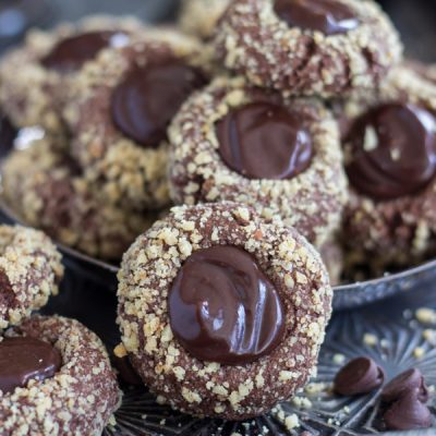 Chocolate Hazelnut Thumbprints with Kahlua Ganache