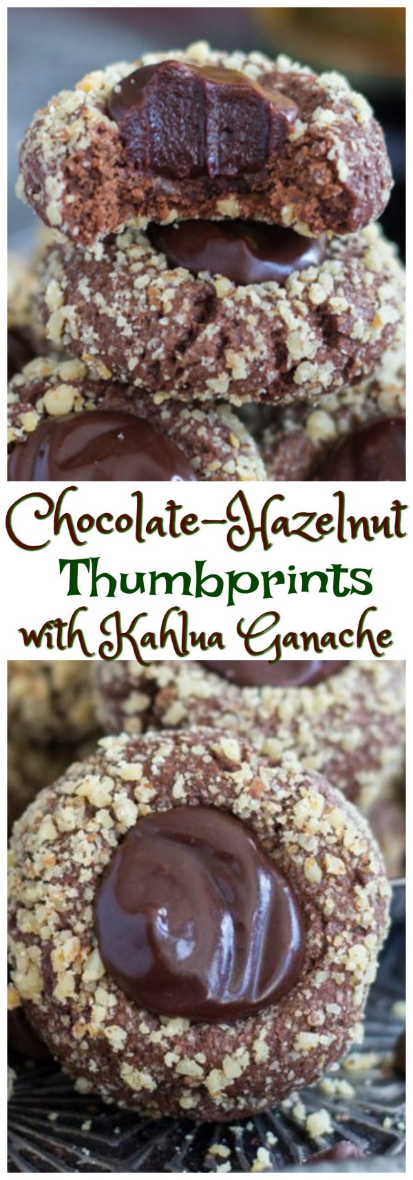 Chocolate Hazelnut Thumbprints with Kahlua Ganache