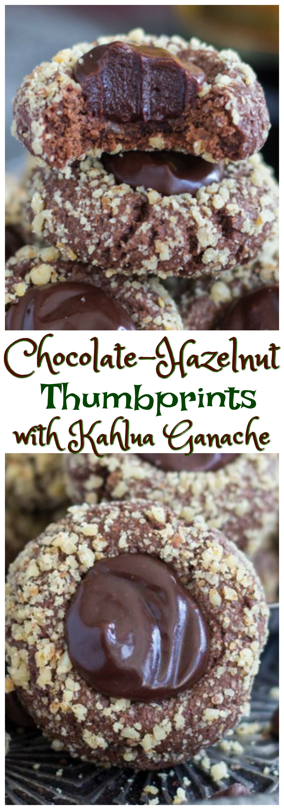 Chocolate Hazelnut Thumbprints with Kahlua Ganache
