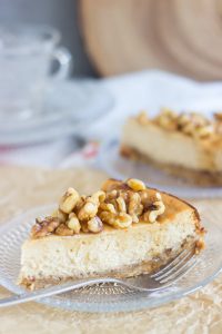 Maple Nut Cheesecake with Walnut Crust - The Gold Lining Girl