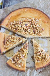 Maple Nut Cheesecake with Walnut Crust - The Gold Lining Girl