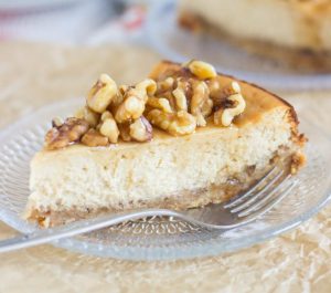 Maple Nut Cheesecake with Walnut Crust - The Gold Lining Girl