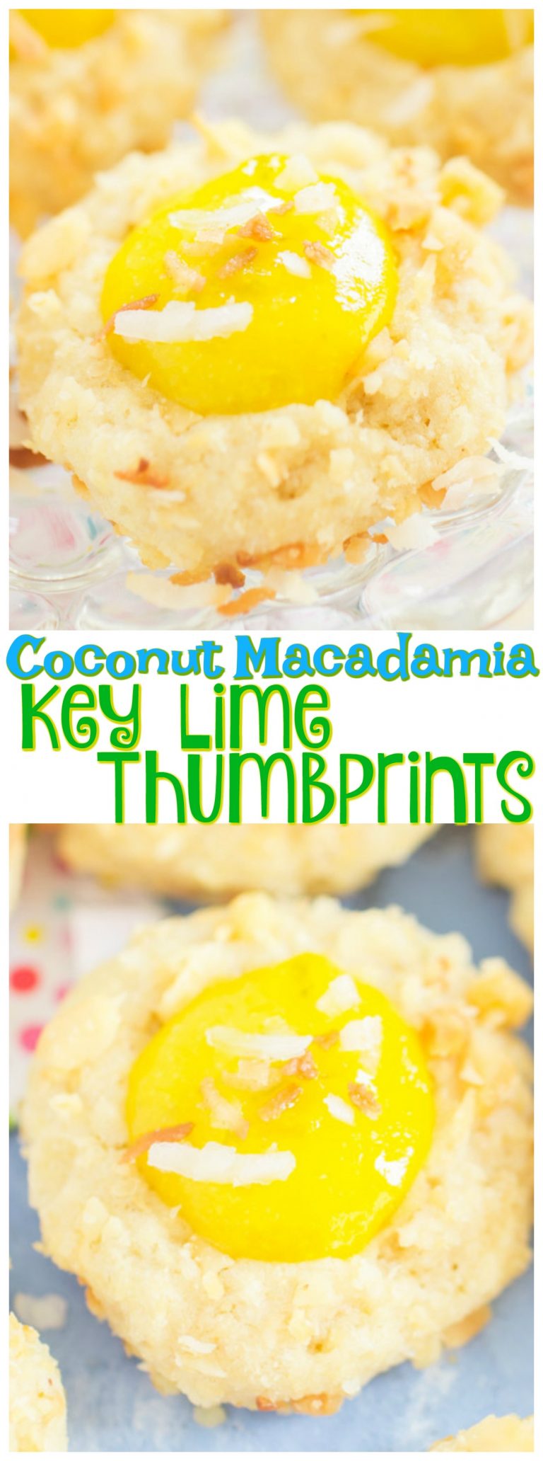 Coconut Macadamia Key Lime Thumbprints - The Gold Lining Girl