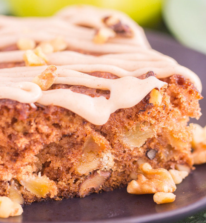 Apple Walnut Cake with Cinnamon Icing • The Gold Lining Girl